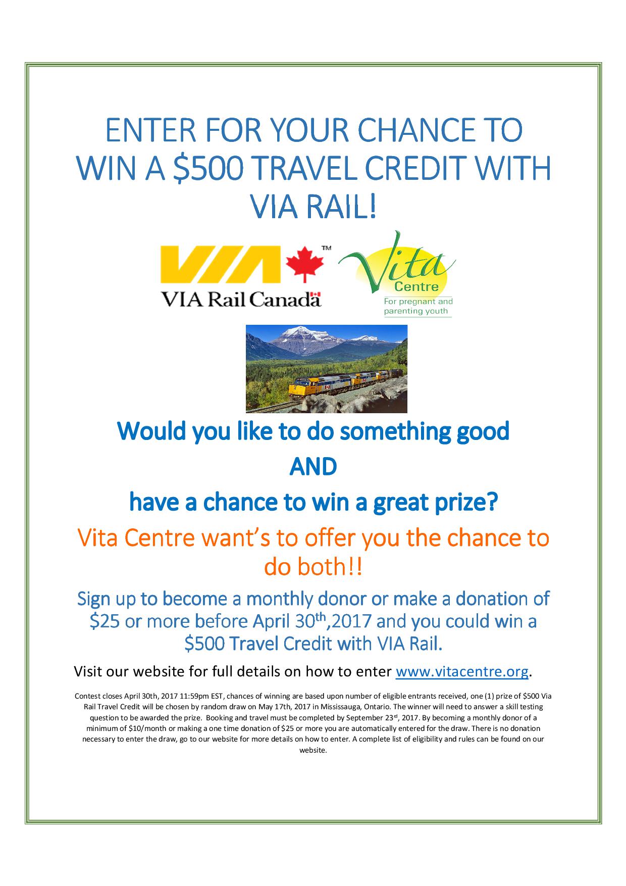 Via Rail Draw Poster – Vita Centre